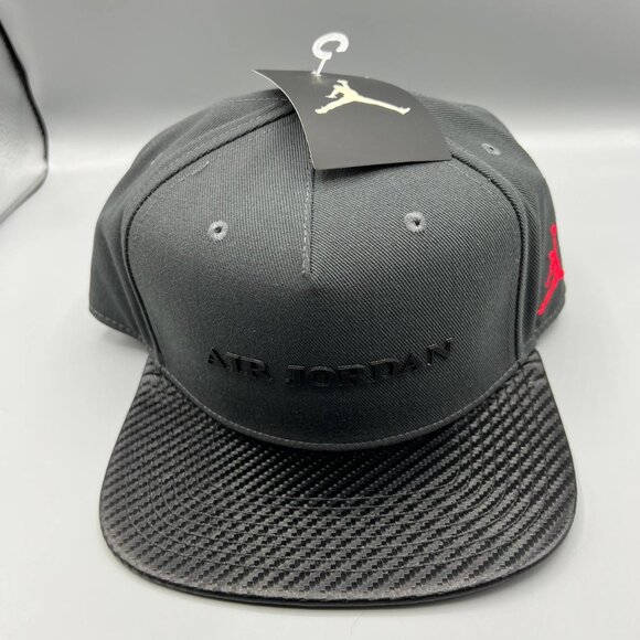 Jordan | Accessories | Air Jordan Hat Men Black Jumpman Red Logo Snap ...